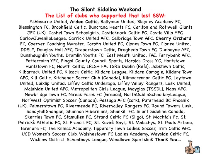 Silent Sideline Weekend: 04th & 05th October – The Coach Diary Football ...
